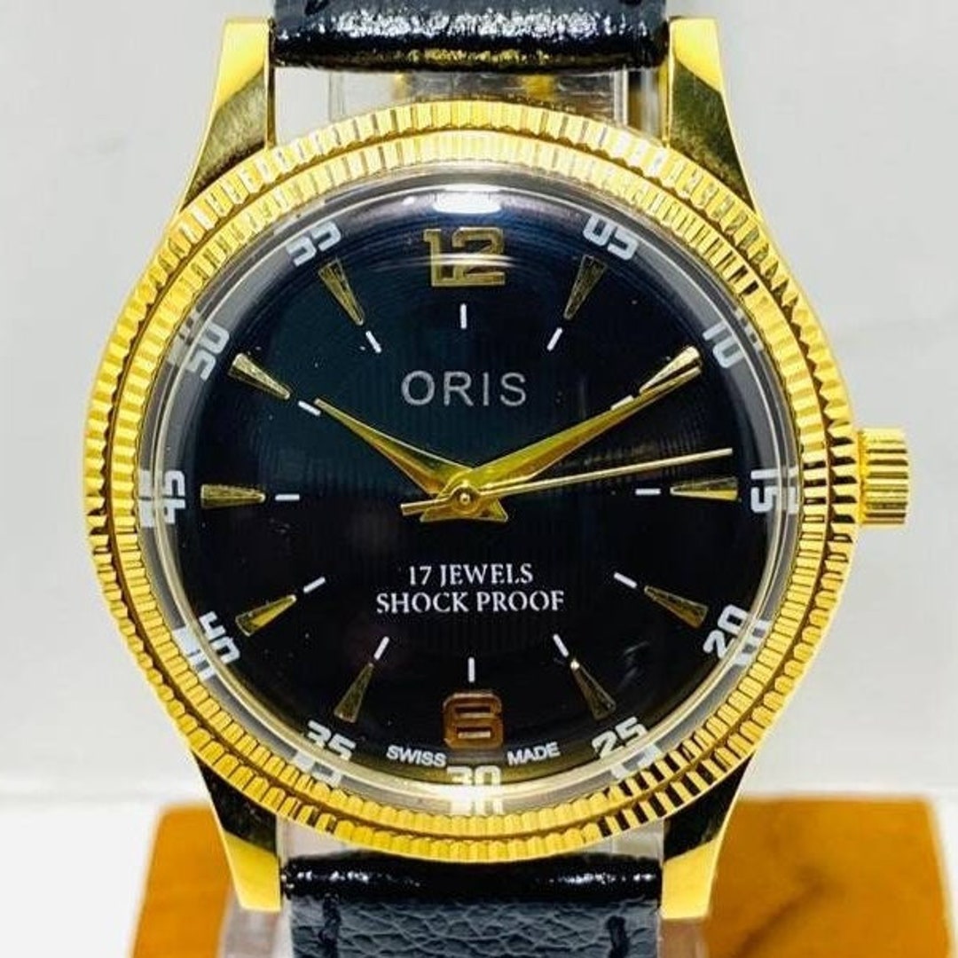 Rare Vintage ORIS Black Dial Hand Winding Wrist Watch - Etsy
