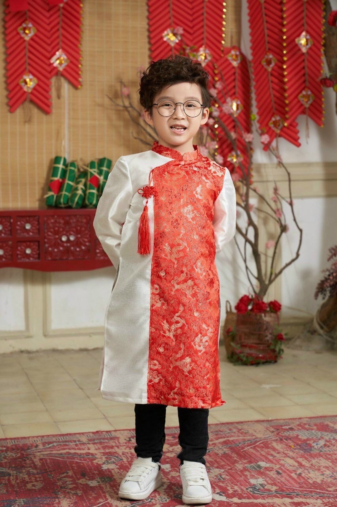 Pre-made Boy Vietnamese Ao Dai (áo Dài Bé Trai), Kids Vietnamese ...