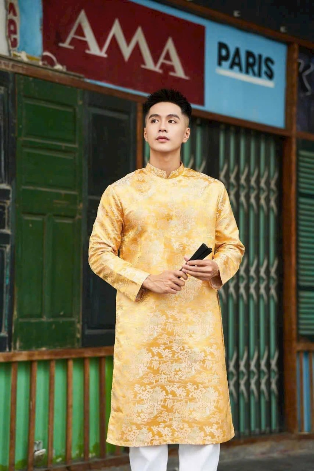Traditional Vietnamese Ao Dai for Men Dress Premade Ao Dai Nam Tet ...