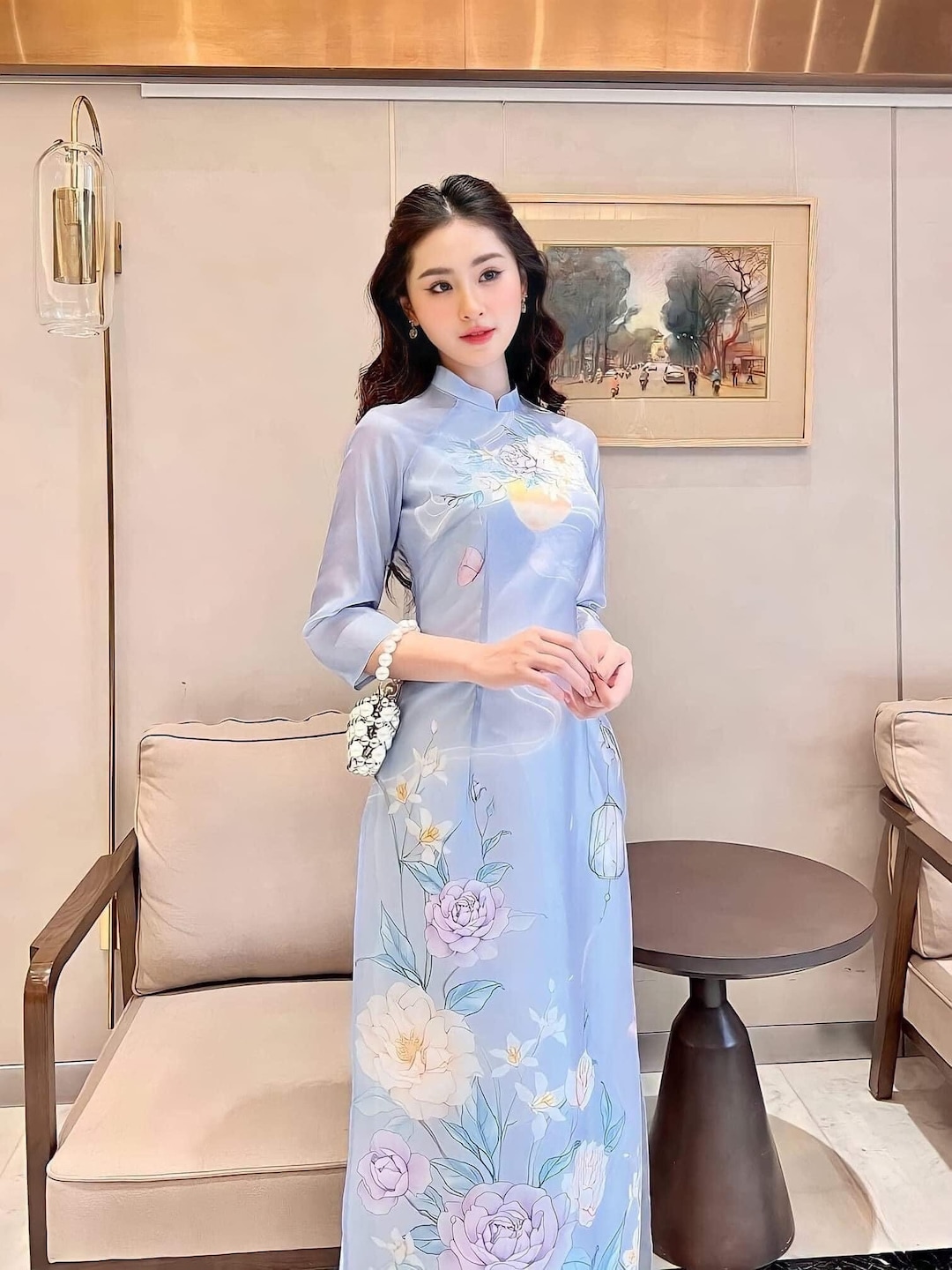 Pre-made Modern Vietnamese Ao Dai Organza, Áo Dài Cách Tân Qipao ...