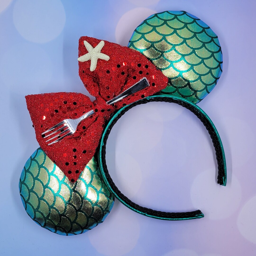 Mermaid Mouse Ears | Ariel Inspired Mouse Ears - Etsy