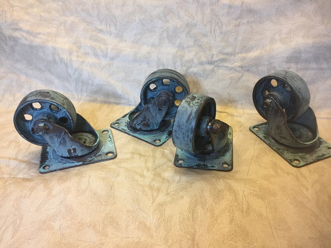 Bronze Finish Caster 3" Steel Wheels - Bronze Finish With Blue Patina ...