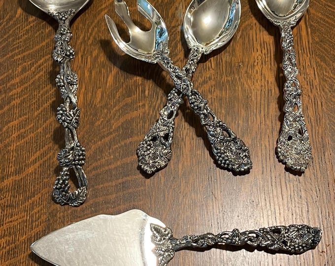 Vintage Godinger Co. Silver Plated Serving Utensils Set of Five - Ladle ...
