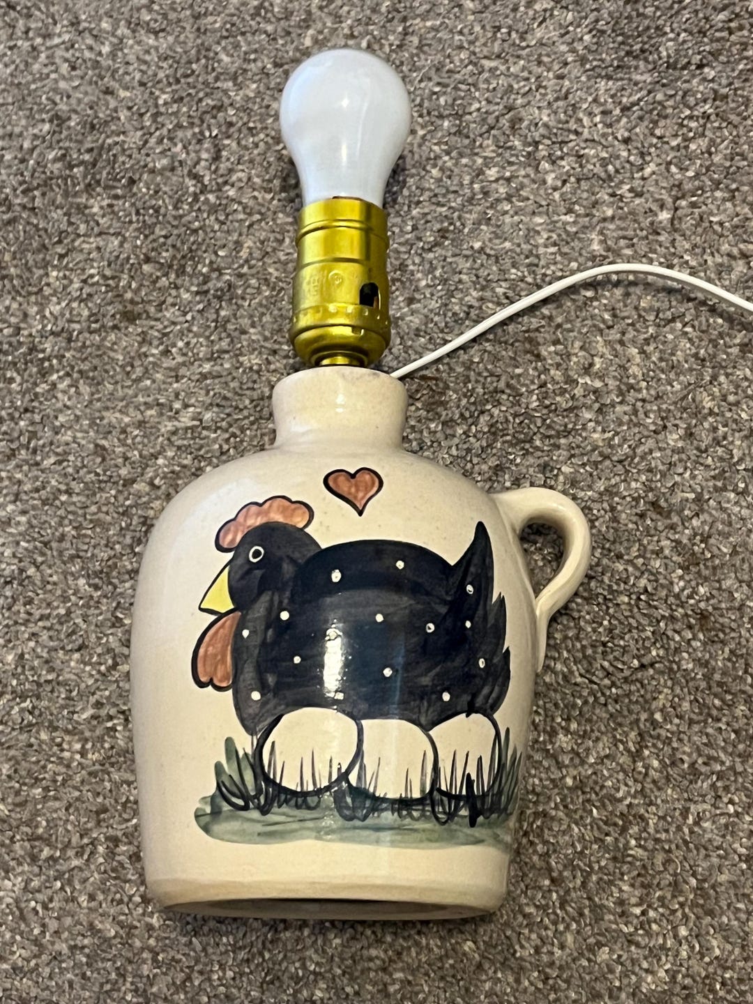 Cute Vintage Stoneware Lamp Chicken Hen Design - Etsy