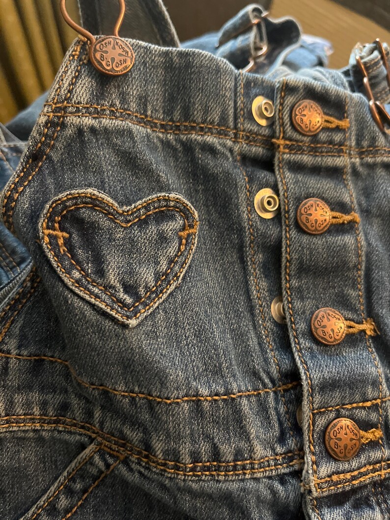 Vintage Oshkosh Denim Overalls With Heart Pocket and Vestback - Etsy