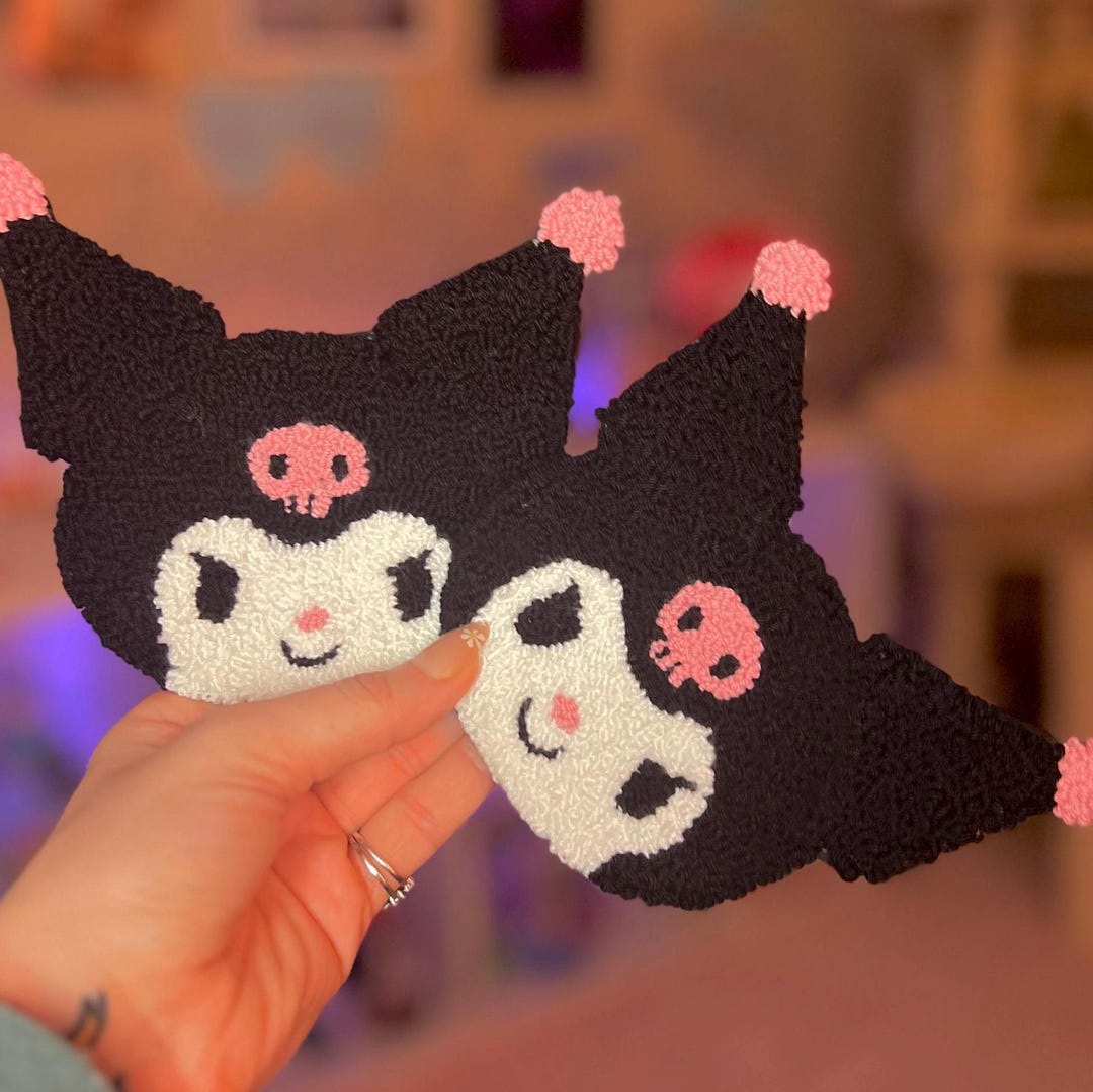 Kuromi Bunny Coaster, Punch Needle Mug Rugs, Tufted Coasters ...