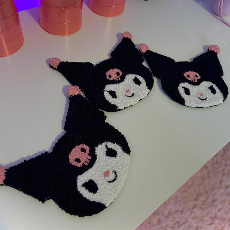 Kuromi Bunny Coaster, Punch Needle Mug Rugs, Tufted Coasters ...