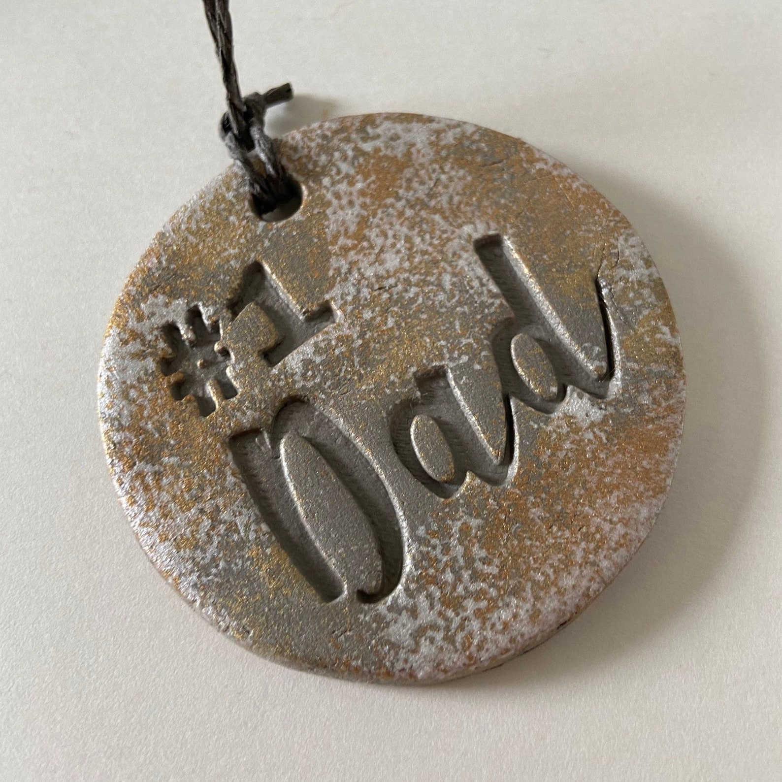 Fathers Day Gift. 1 Dad. Happy Fathers Day. Clay Decoration Tag, Best ...