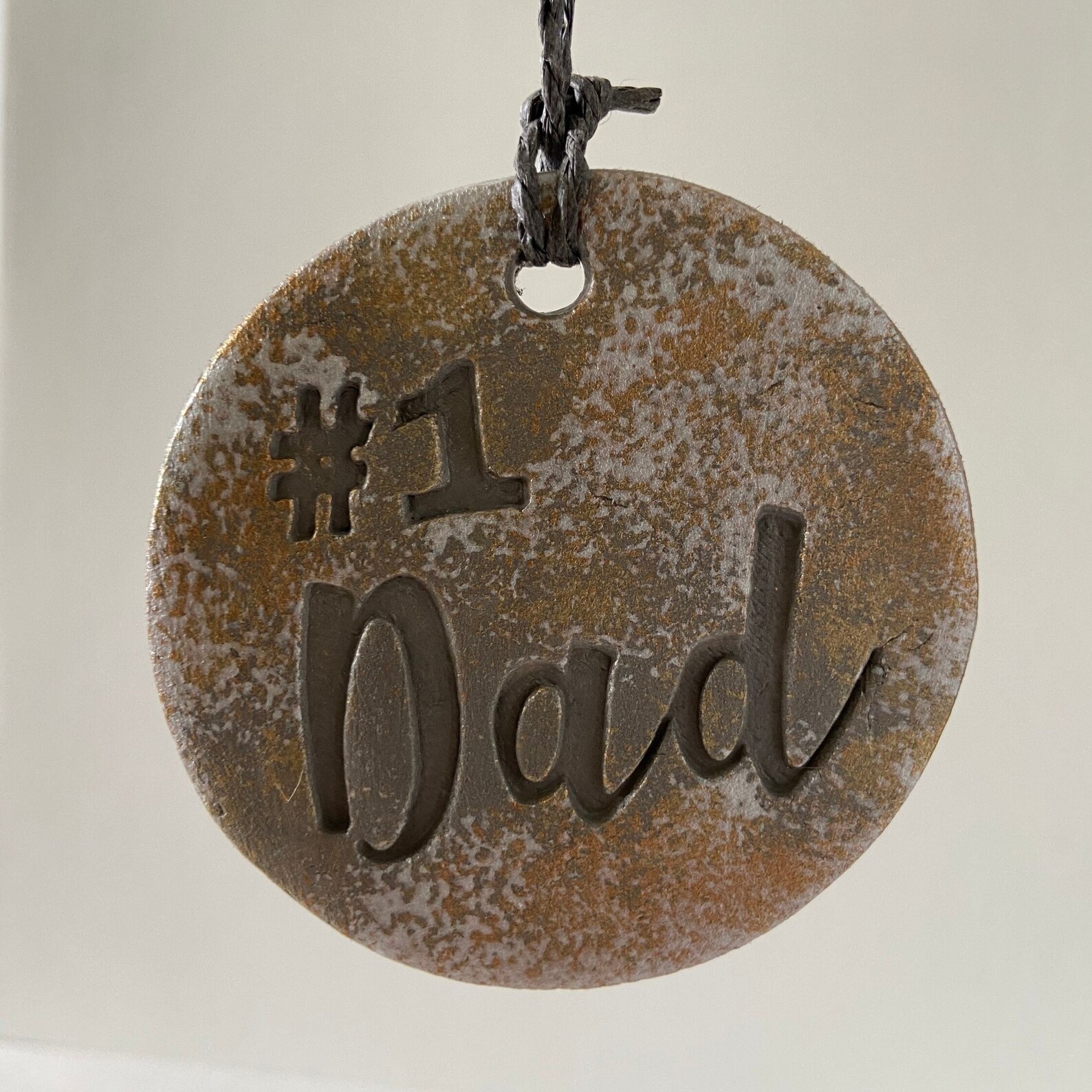 Fathers Day Gift. 1 Dad. Happy Fathers Day. Clay Decoration Tag, Best ...