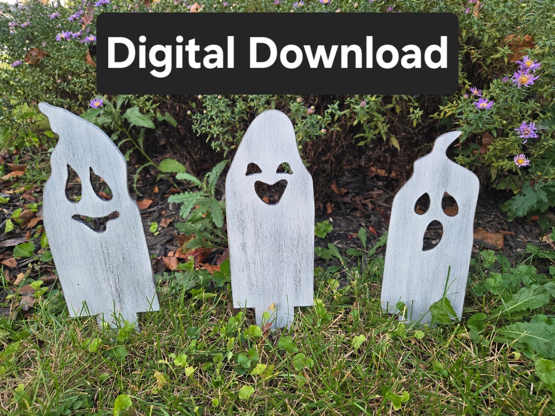 Ghost Garden Stakes SVG, Halloween SVG Cut Files, Halloween Garden ...
