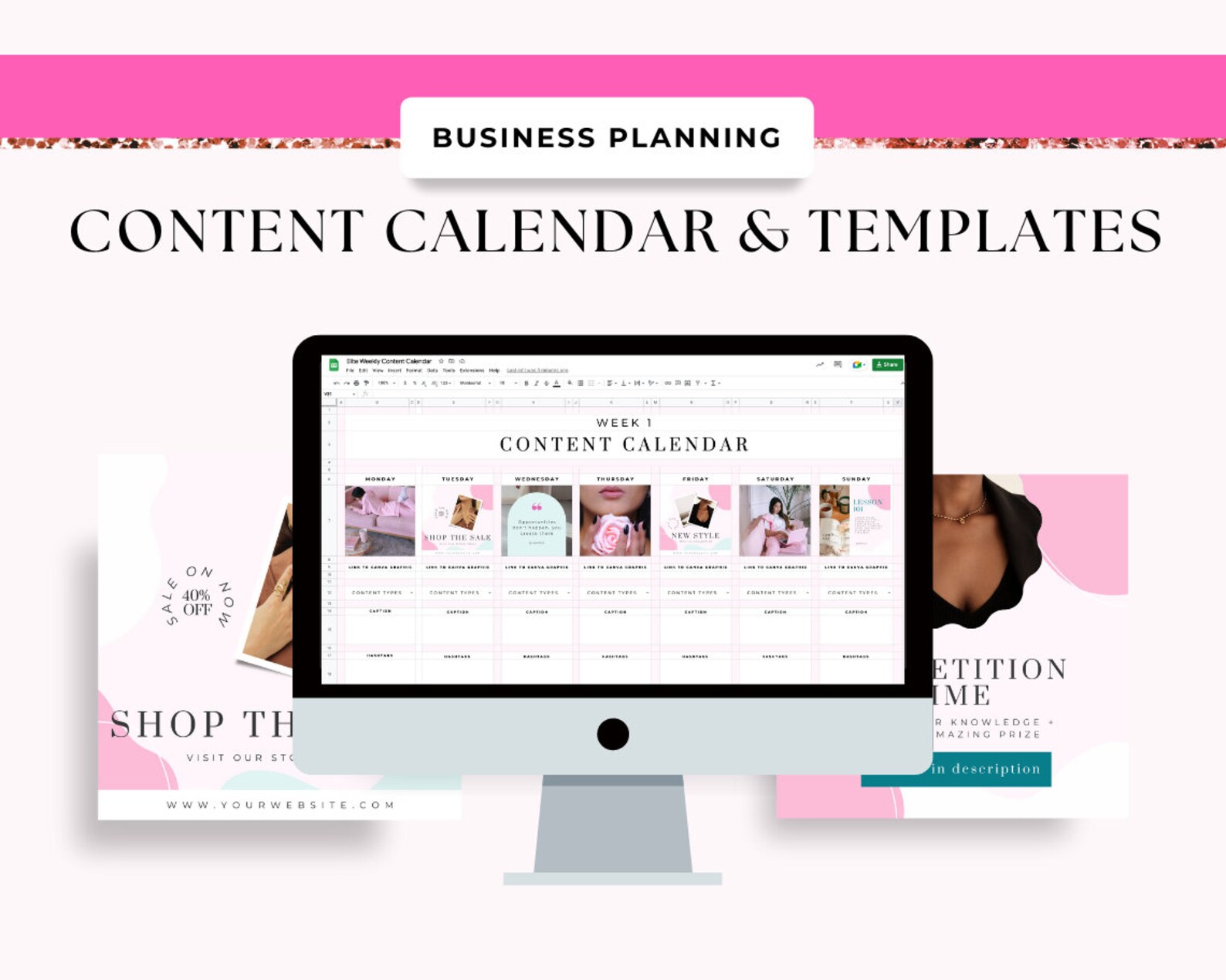 Social Media Content Calendar Template & Canva Social Media Instagram ...