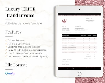 Luxury Invoice Template - Etsy
