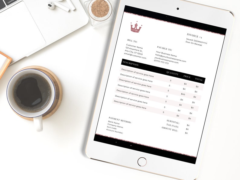 Invoice, Invoice Template, Business Invoice, Canva Invoice Template ...