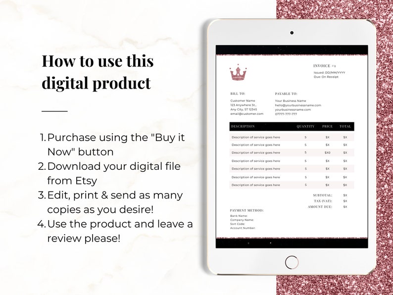 Invoice, Invoice Template, Business Invoice, Canva Invoice Template ...