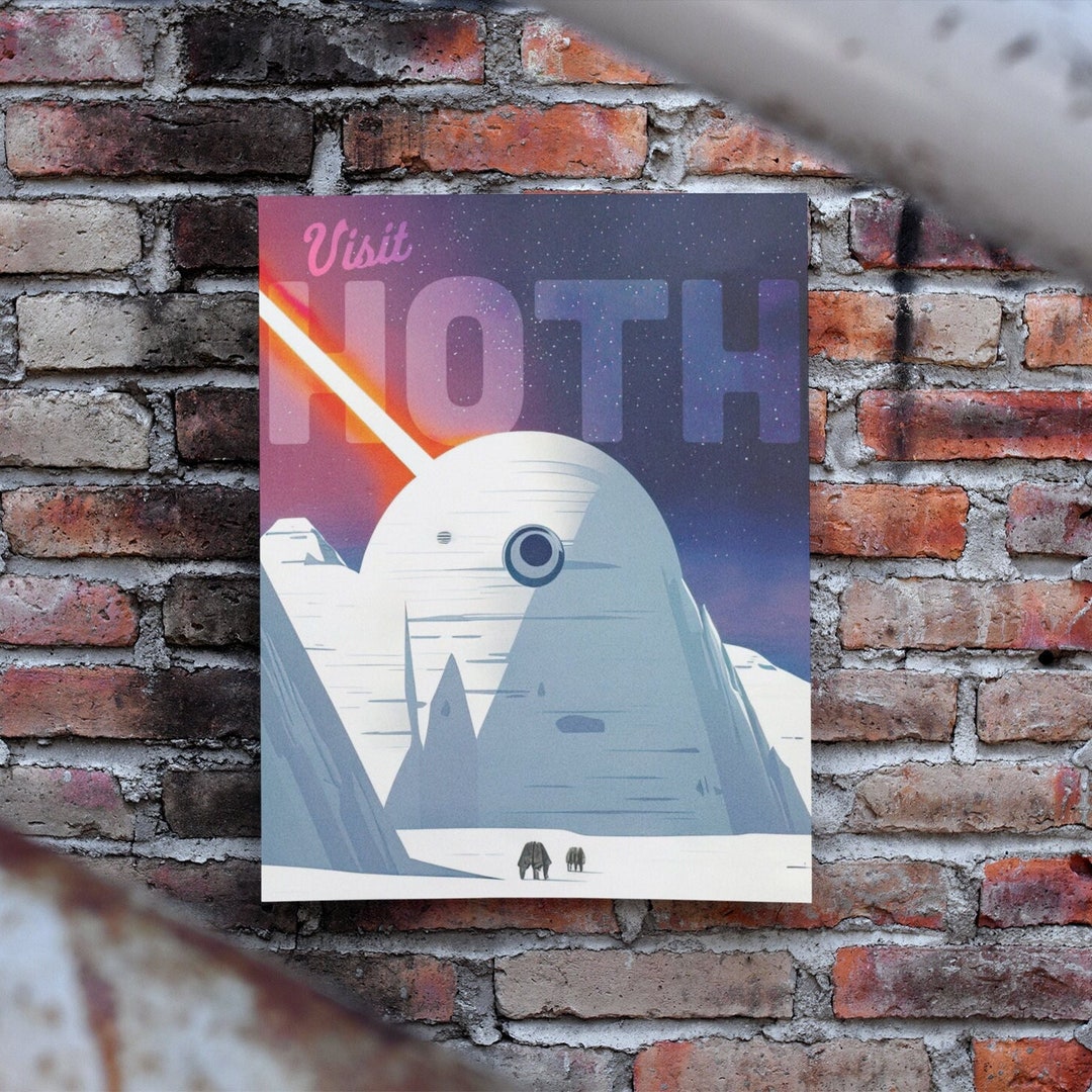 Visit Hoth Retro Star Wars Travel Poster Perfect for Star Wars Fans ...