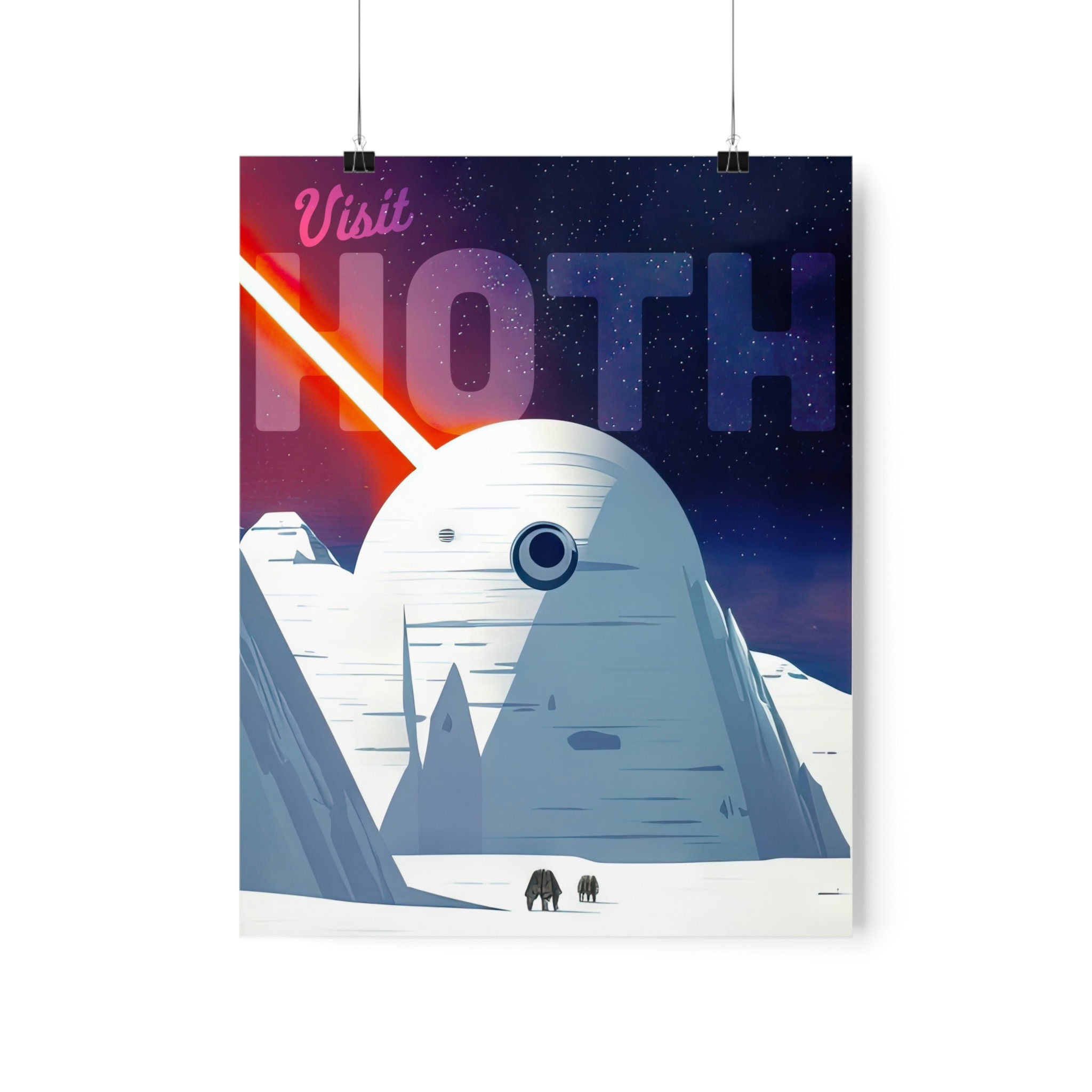 Visit Hoth Retro Star Wars Travel Poster Perfect for Star Wars Fans, Vintage Decor, and Space ...