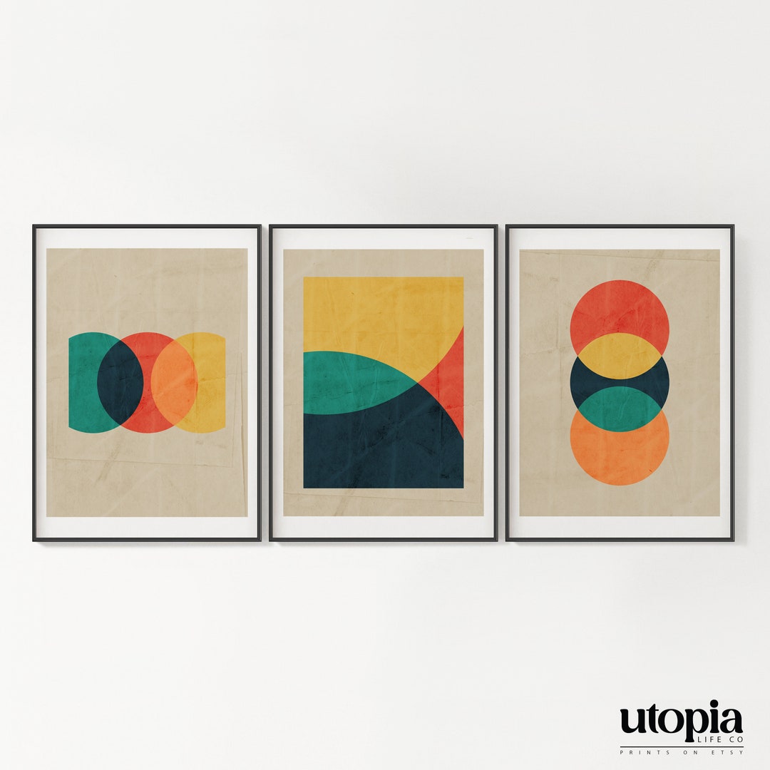 Abstract Geometric Wall Art - Etsy