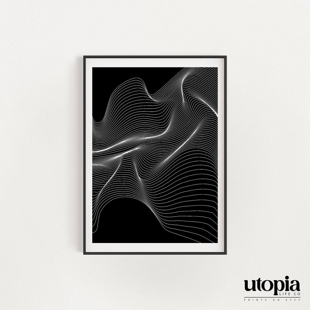 Buy Minimalist Line Art Poster Abstract Black and White Minimalist ...