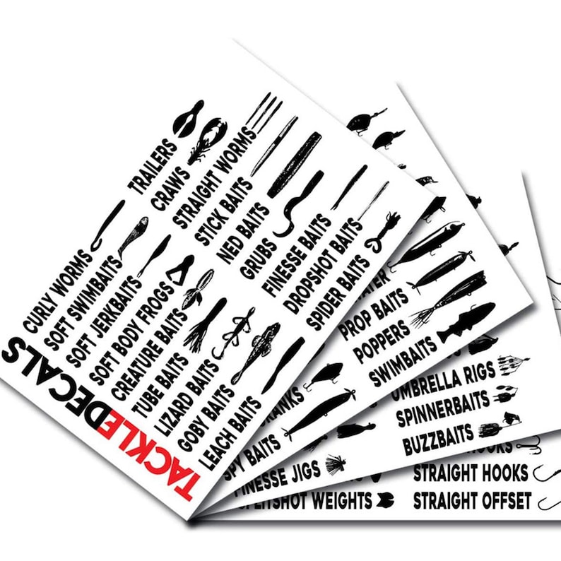Fishing Tackle Box Labels - Tackle Decals / Stickers - Etsy