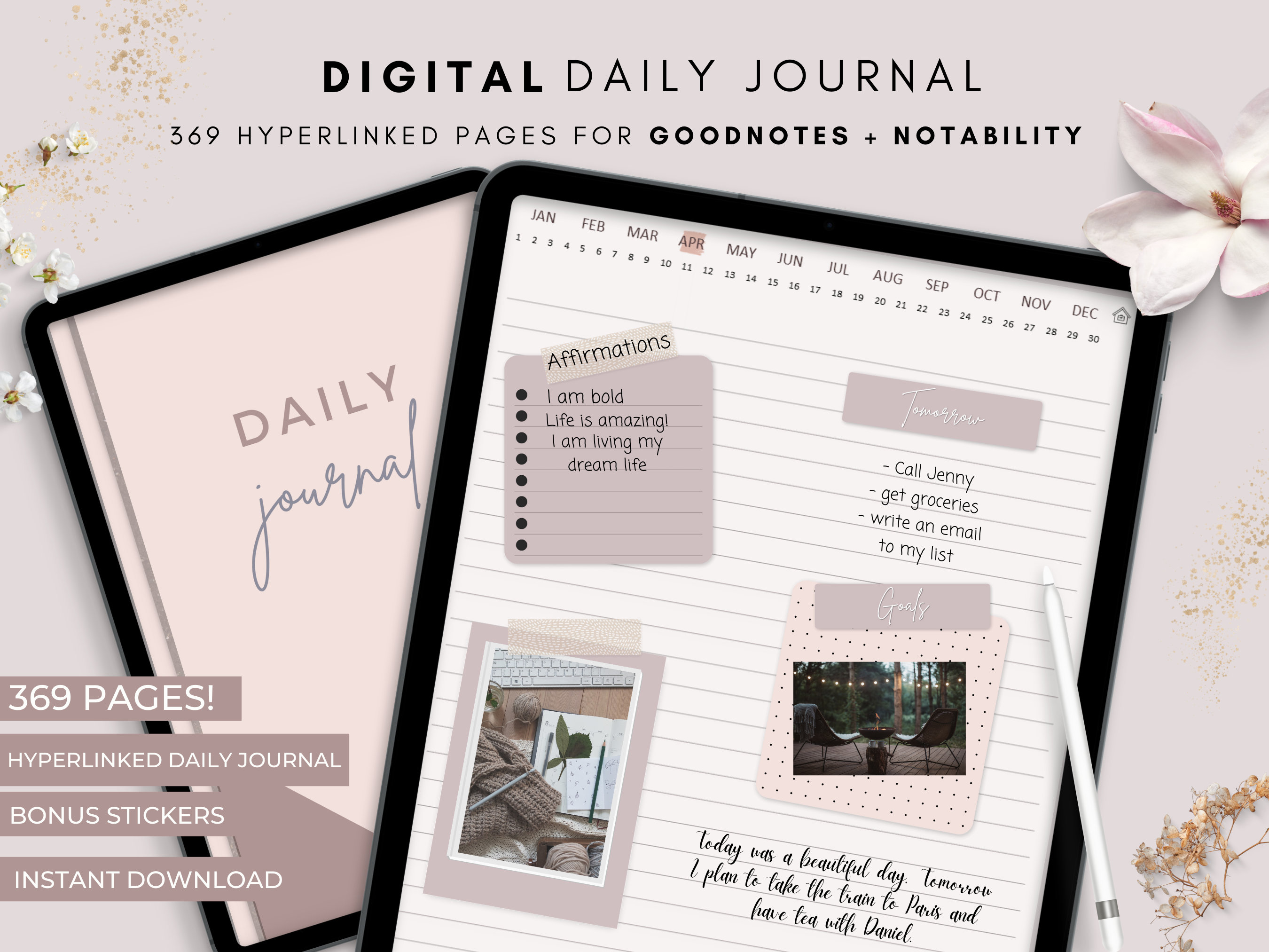 Daily Digital Journal for Goodnotes, Notability, Digital Journal for ...