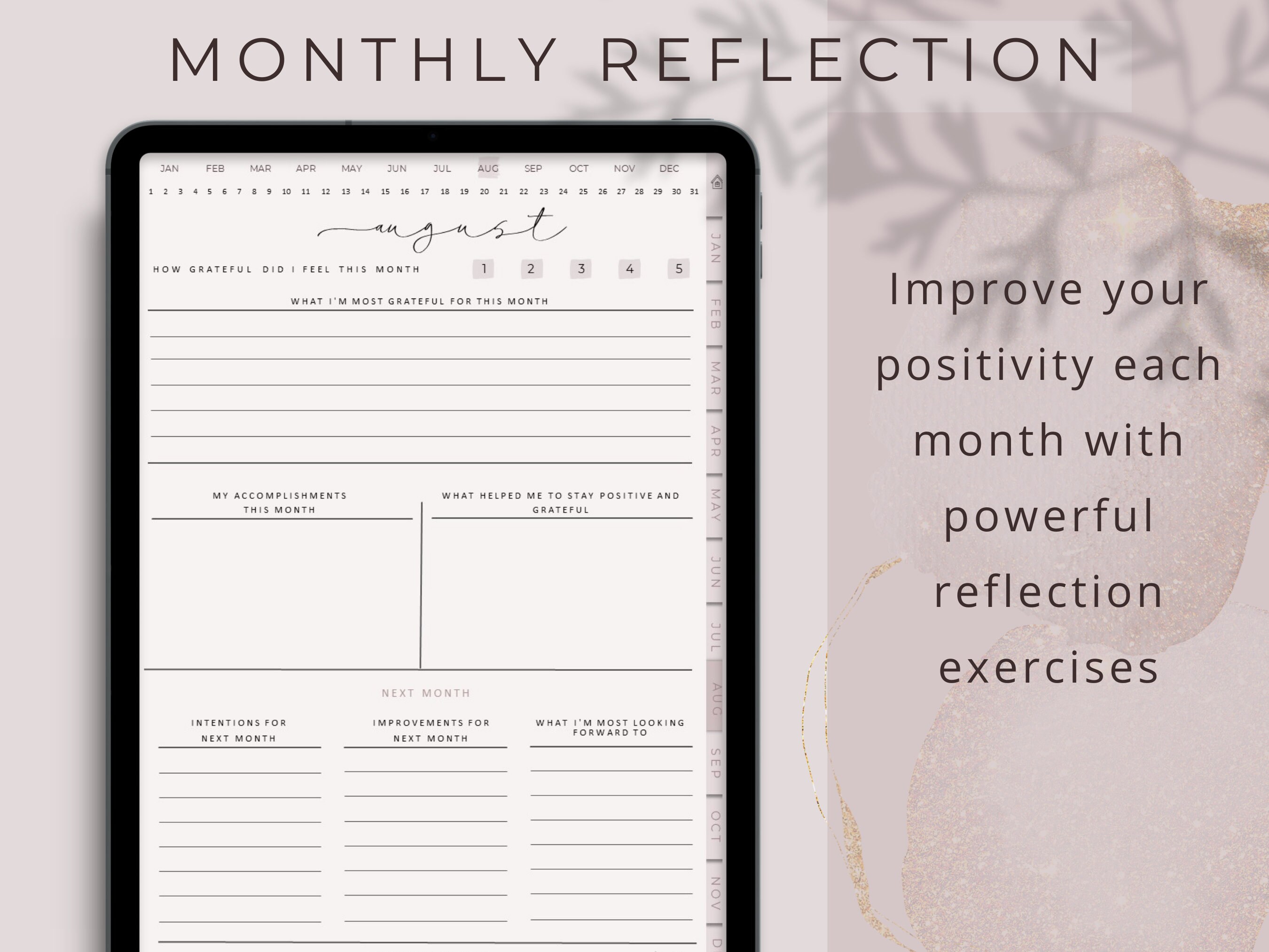 Digital Gratitude Journal, Wellness Planner, Digital Daily Gratitude ...