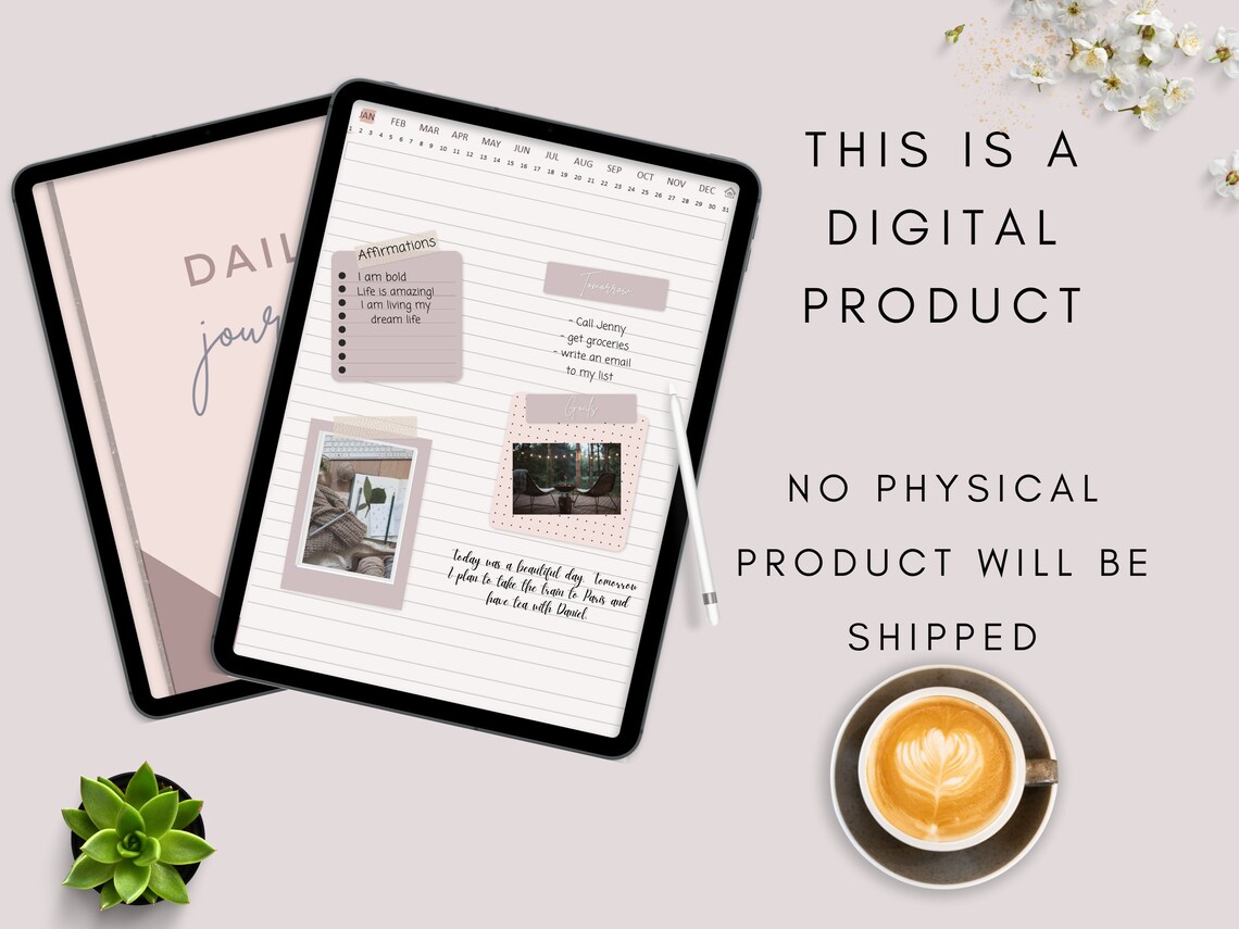 Daily Digital Journal for Goodnotes Notability Digital - Etsy