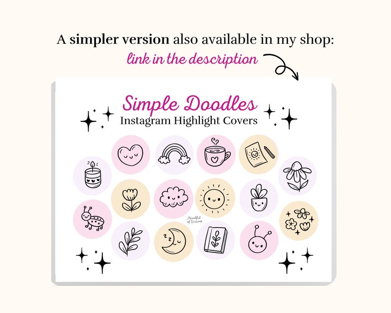16 Cute Instagram Highlight Covers Doodle Story Icons for - Etsy
