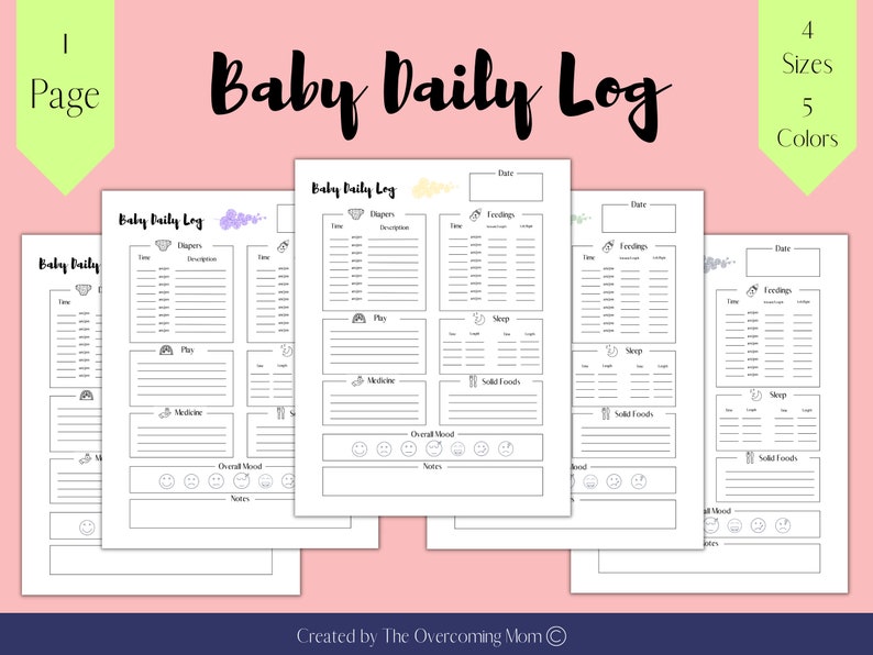 Baby Daily Log, Printable Baby Log, Baby Activity Tracker, Infant ...