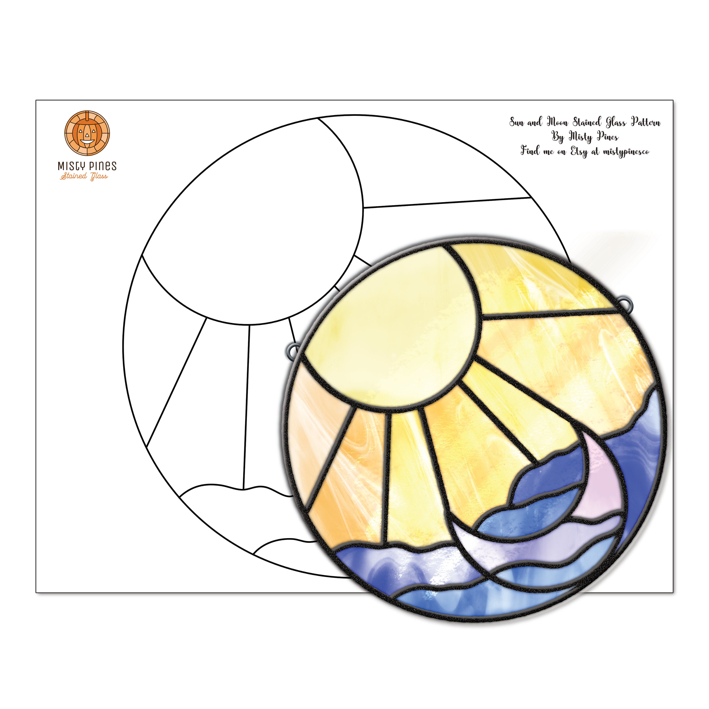 Sun and Moon Stained Glass Pattern Stained Glass Sun Stained - Etsy