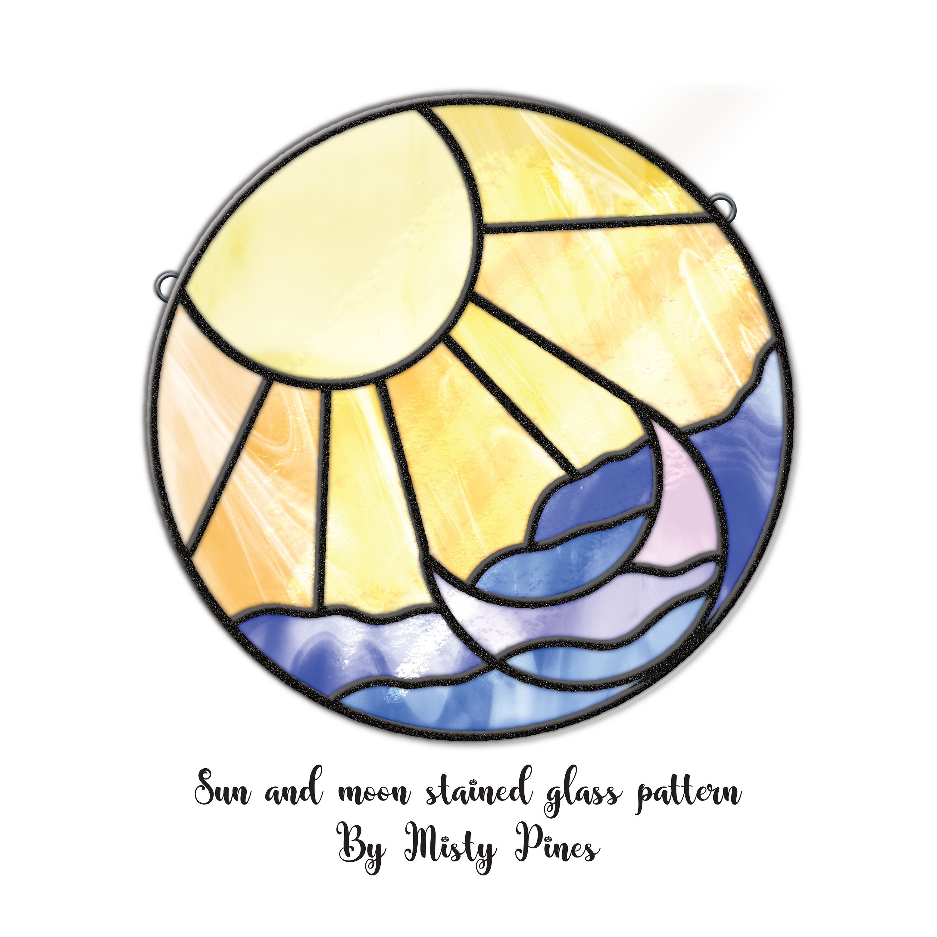 Sun and Moon Stained Glass Pattern Stained Glass Sun Stained - Etsy