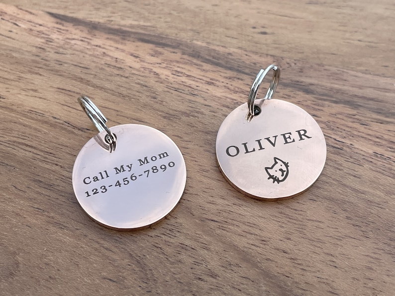 Custom Small Cat Tags Personalized Tag for Cats Cat Tag and - Etsy