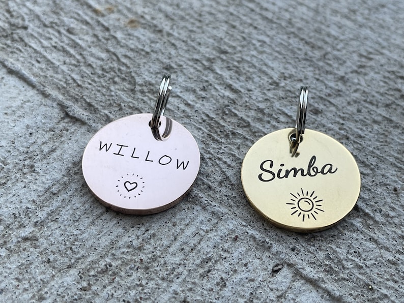 Custom Small Cat Tags Personalized Tag for Cats Cat Tag and - Etsy