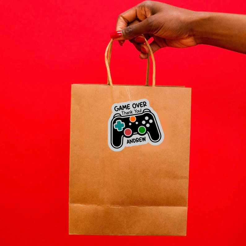 Personalized Gamer Thank You Tags Gaming Birthday Kids Thank You Favor ...