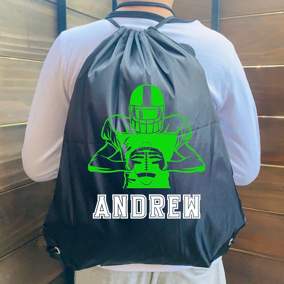 Personalized Football Drawstring Bag Football Party Favor Bag Birthday ...