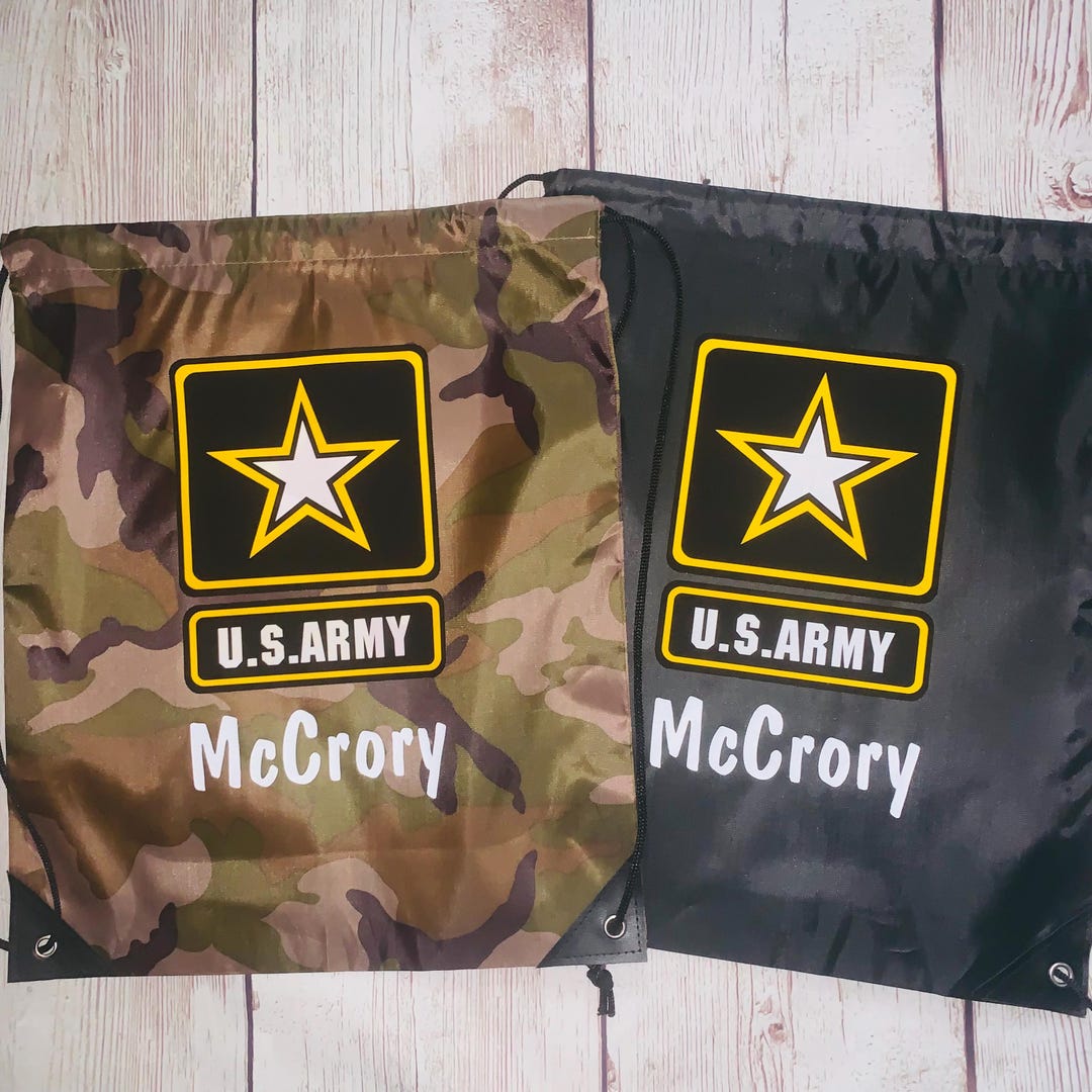 Personalized Army Drawstring Bag Party Favor Kids Custom Camo Favor Bag ...