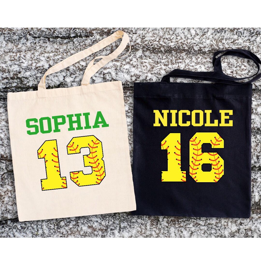 Custom Softball Tote Bag Personalized Team Softball Gift Senior Night ...
