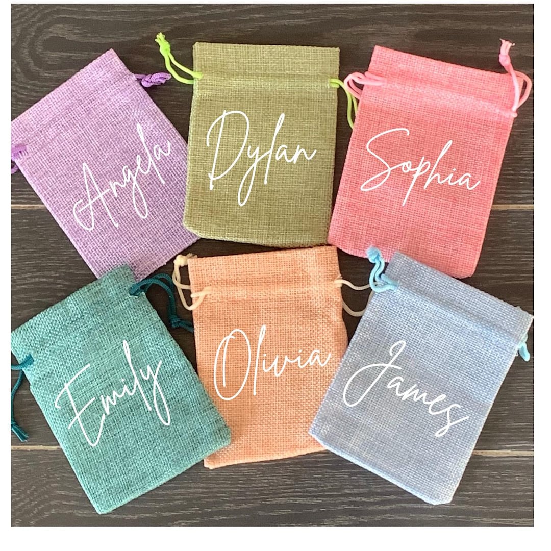 Custom Mini Favor Bag Burlap Small Thank You Bag Girl Party Small Bag ...