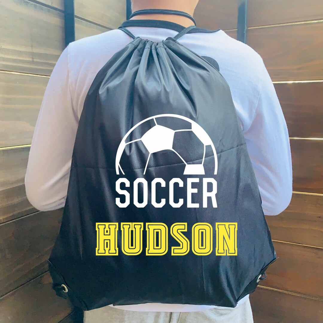 Custom Kid Soccer Bag Personalized Drawstring Soccer Backpack Boys Team ...