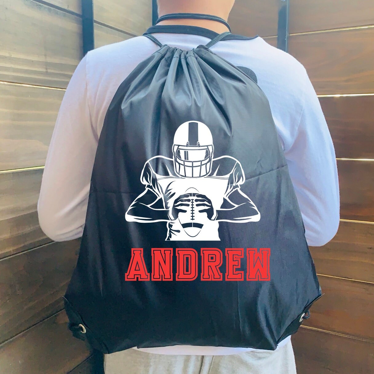 Personalized Football Drawstring Bag Football Party Favor Bag Birthday ...