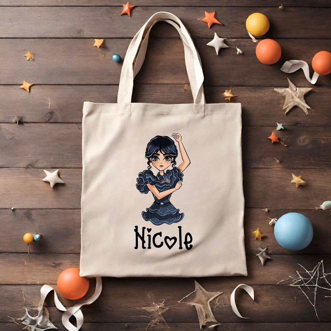 Wednesday Party Favor Bag Gothic Tote Bag Wednesday Birthday Favors ...