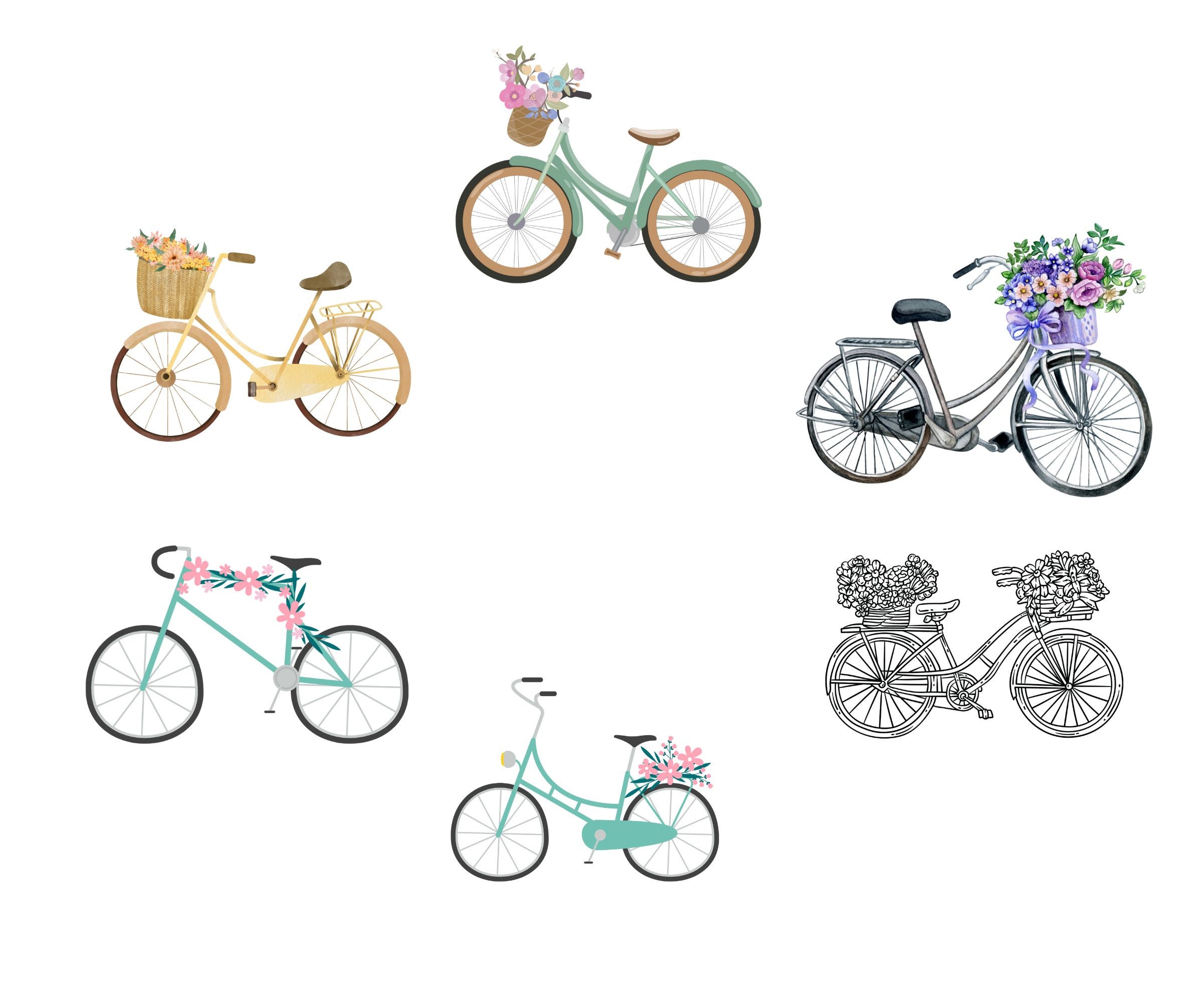 Bicycle Svg, Floral Bicycle Svg, Bike Svg, Bicycle Basket Svg, Bicycle ...