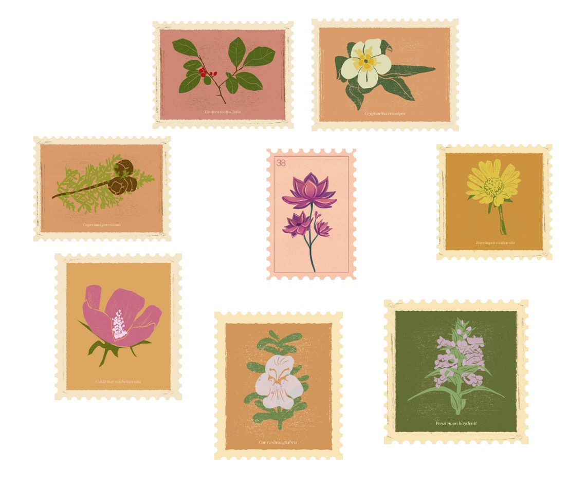 42 Plant Stamp SVG, Plant Stamp PNG, Stamp SVG Bundle, Postmark Svg ...