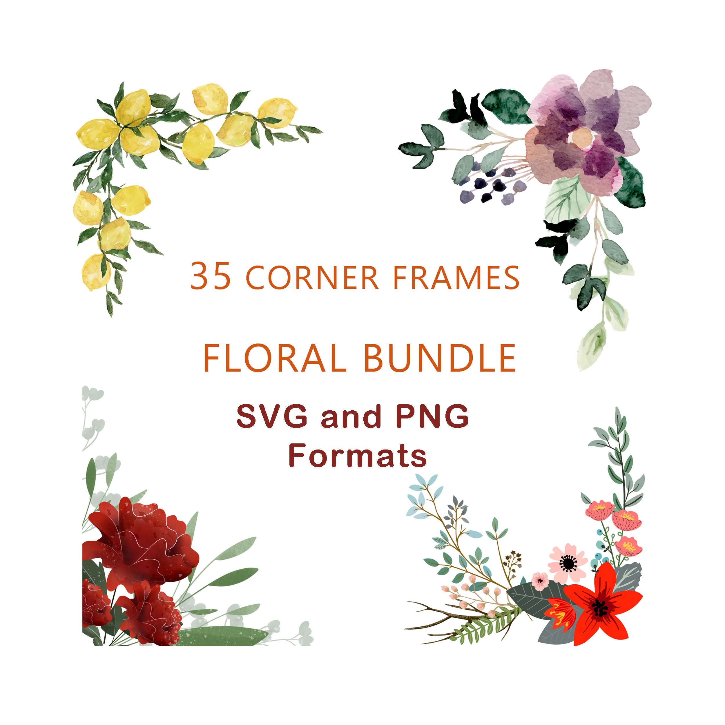 Corner Floral Design Png