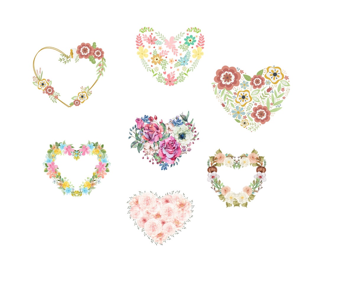 Heart Shape Svg Floral Heart Frame Clipart Heart Frame Svg - Etsy