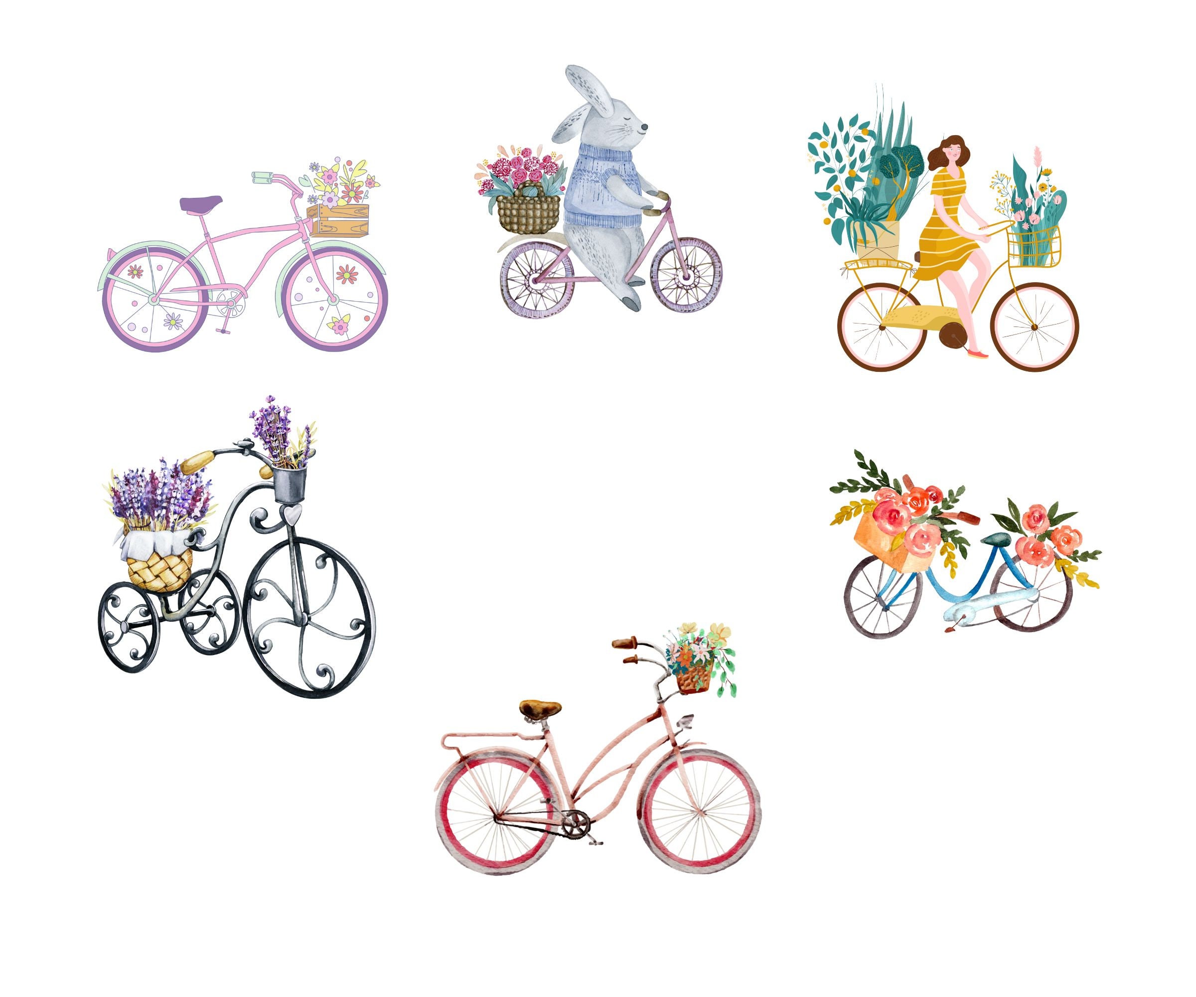 Bicycle Svg, Floral Bicycle Svg, Bike Svg, Bicycle Basket Svg, Bicycle ...