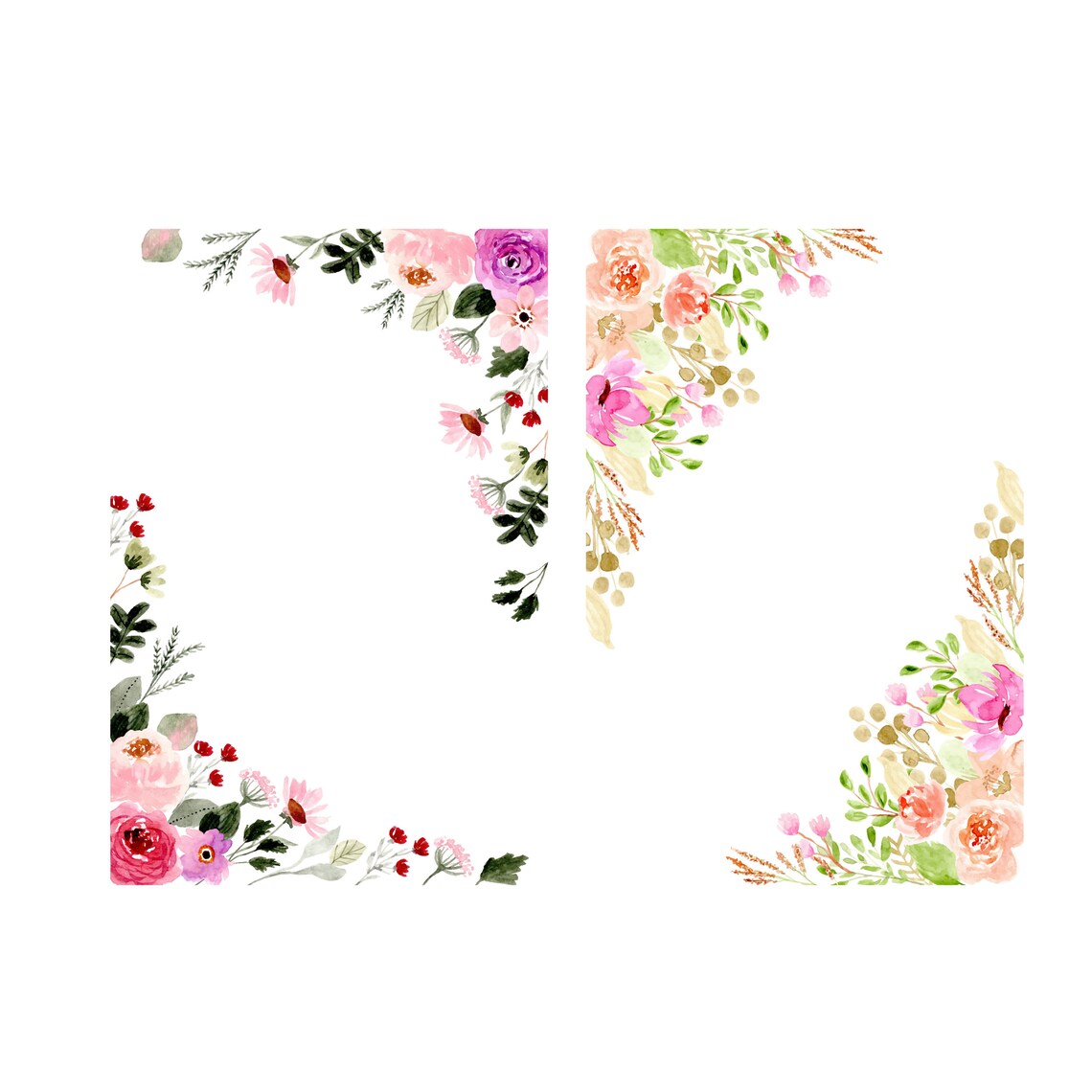 35 Corner Floral Frame SVG and PNG Botanical Floral Frame - Etsy UK