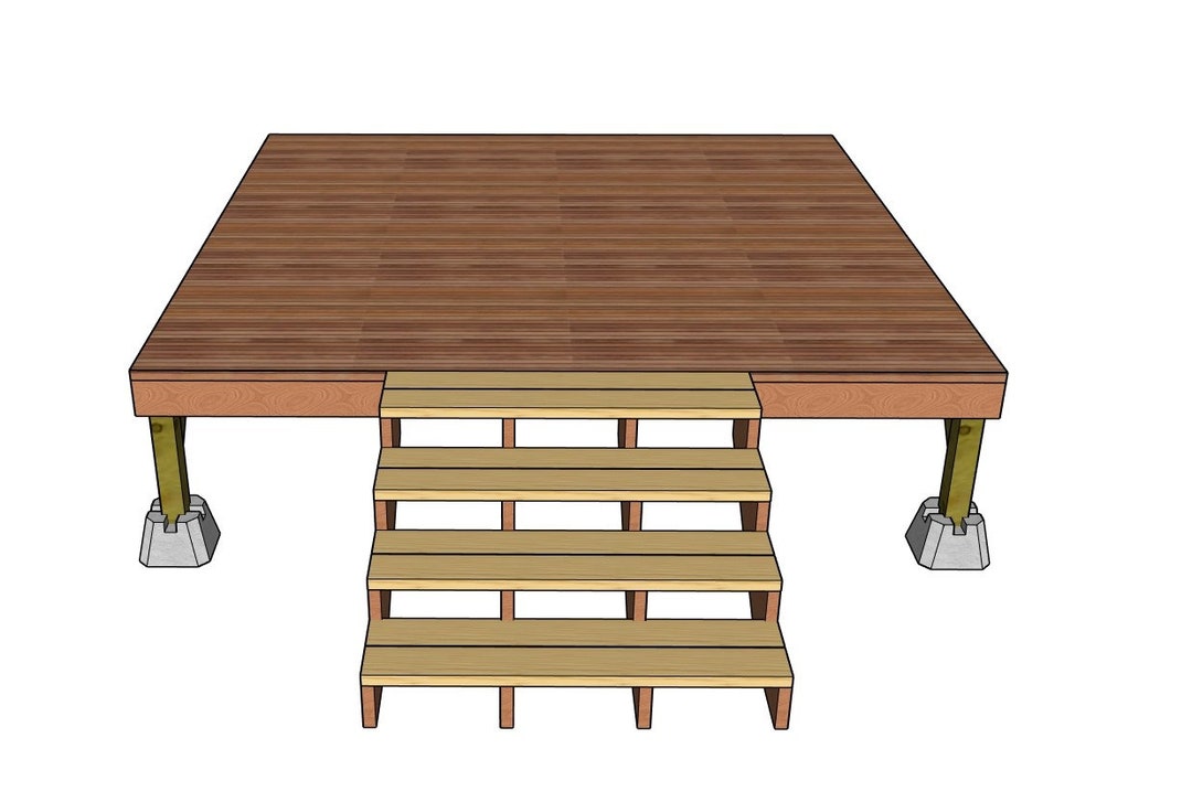 10x10 DIY Deck Plans With Tools, Materials and Cut List - Etsy