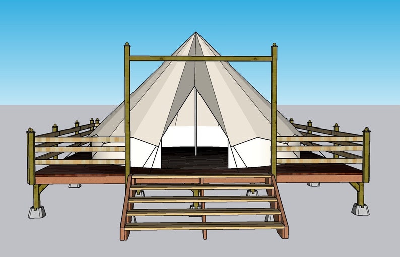 20x20 Square Deck Plans for 4M or 5M Bell Tent DIY Building ...