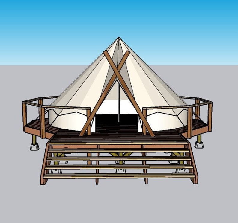 5m Bell Tent Polygon Deck Design W/ Materials List and Building ...