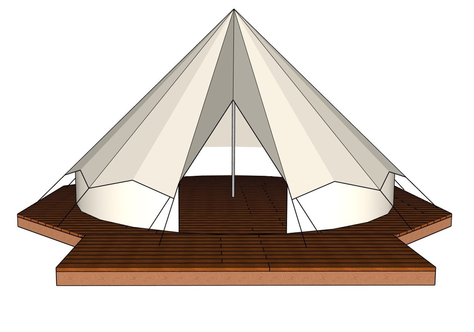 5m Bell Tent DIY Platform With Materials List and Building Instructions ...